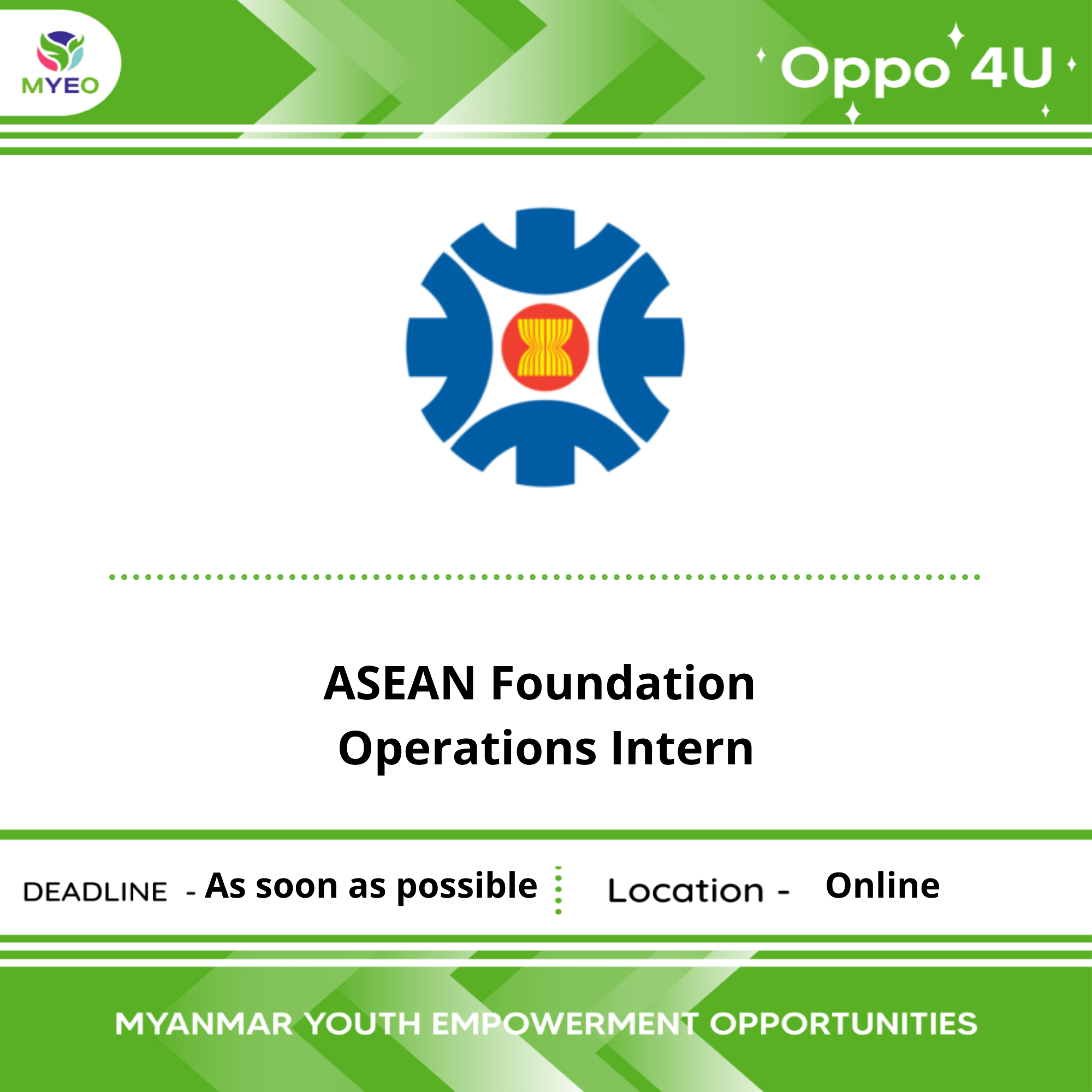 ASEAN Foundation Operations Intern - MYEO, Myanmar Youth Empowerment ...