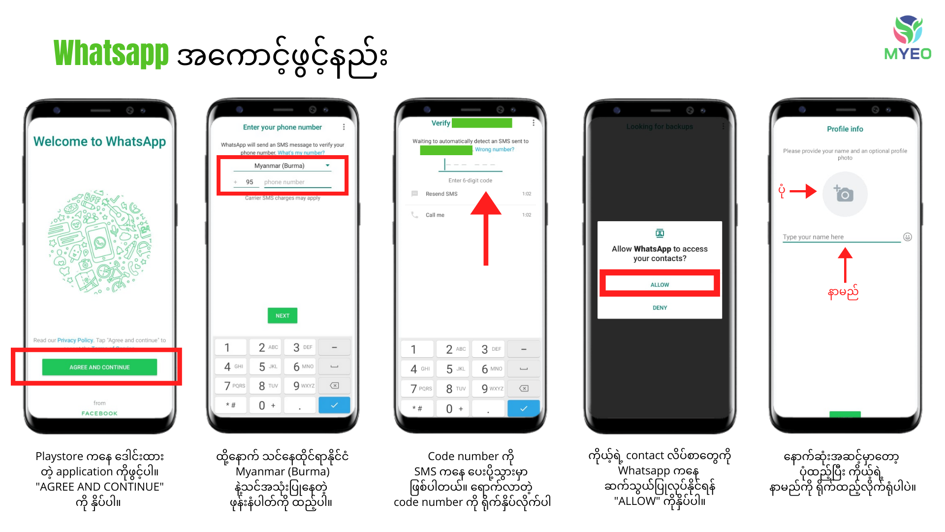 ဆက်သွယ်ပြောဆိုရေးအတွက် Whatsapp - MYEO, Myanmar Youth Empowerment Opportunities