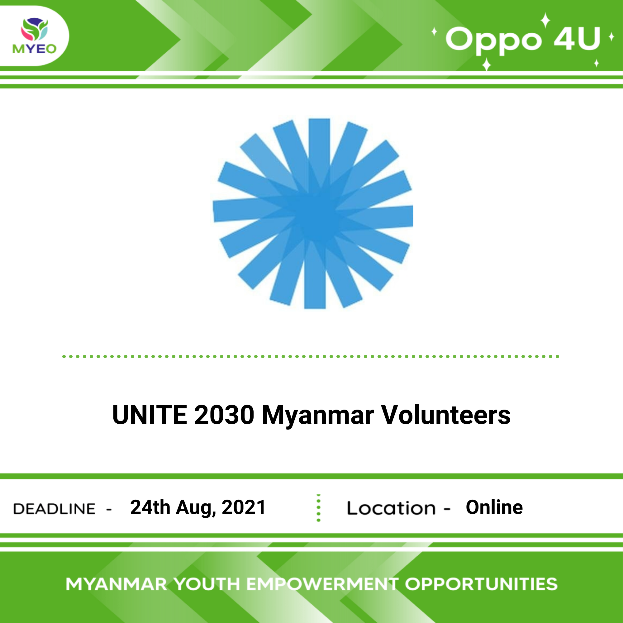 UNITE 2030 Myanmar Volunteers - MYEO, Myanmar Youth Empowerment Opportunities