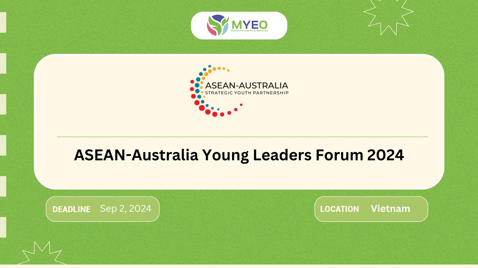 ASEAN-Australia Young Leaders Forum 2024 - MYEO, Myanmar Youth ...