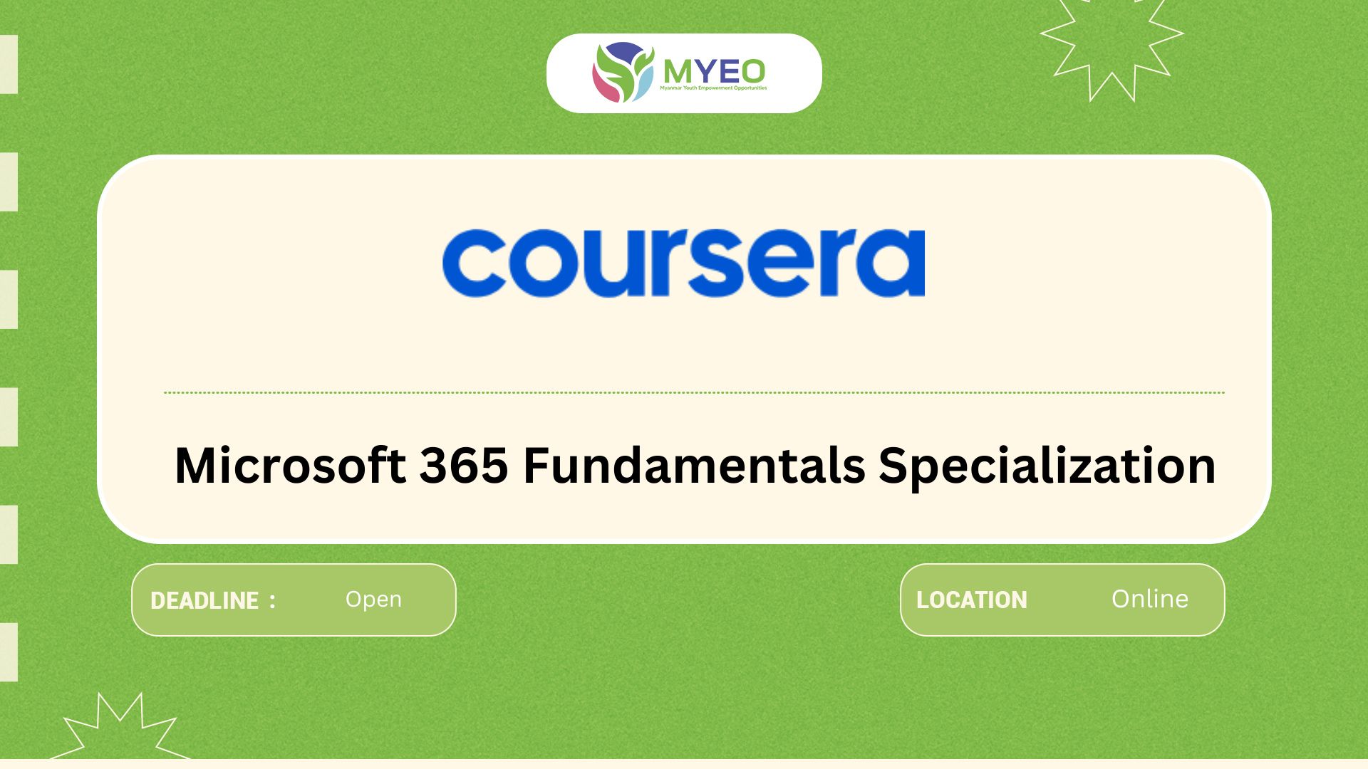 Microsoft 365 Fundamentals Specialization - MYEO, Myanmar Youth ... Microsoft 365 Fundamentals Specialization - MYEO, Myanmar Youth ...