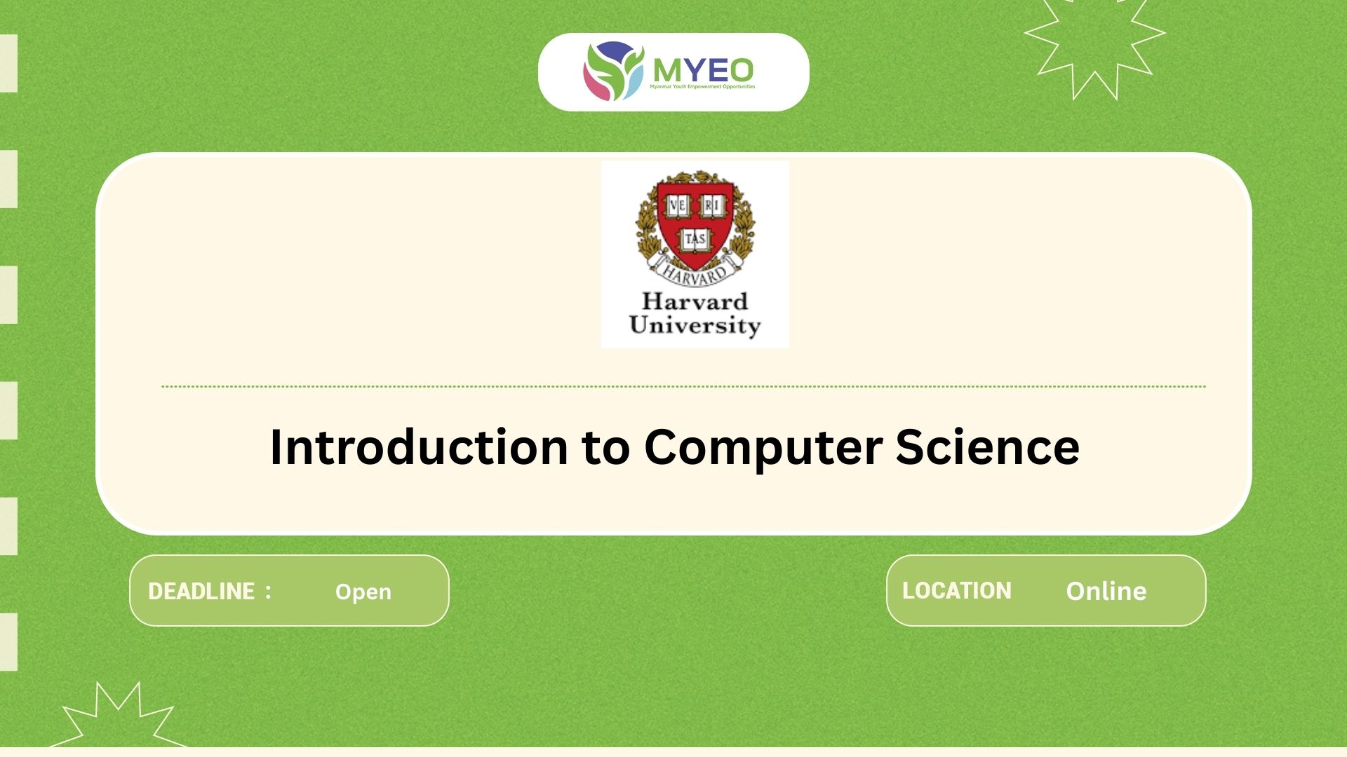 Introduction to Computer Science - MYEO, Myanmar Youth Empowerment ...
