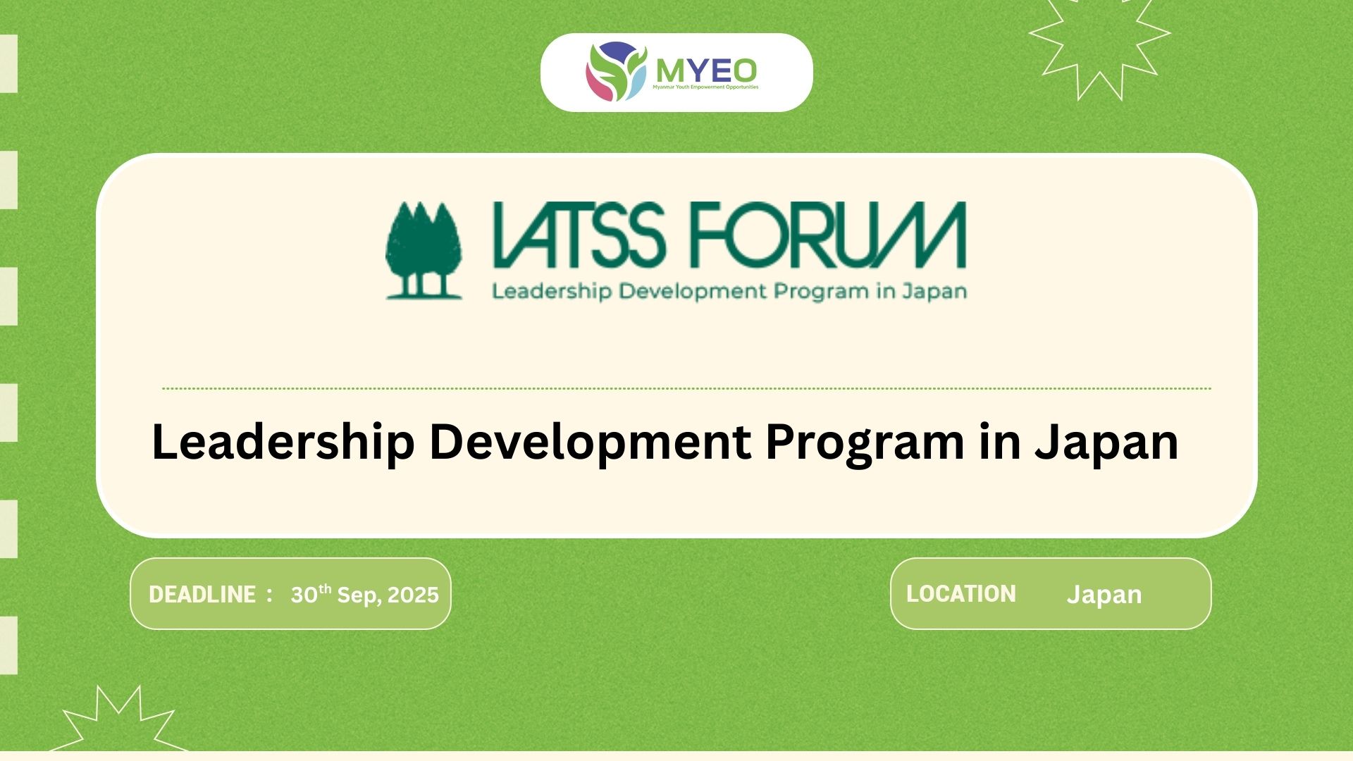 Leadership Development Program in Japan - MYEO, Myanmar Youth ...