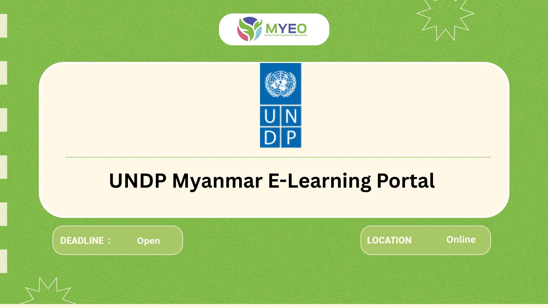 UNDP Myanmar E-Learning Portal - MYEO, Myanmar Youth Empowerment ...