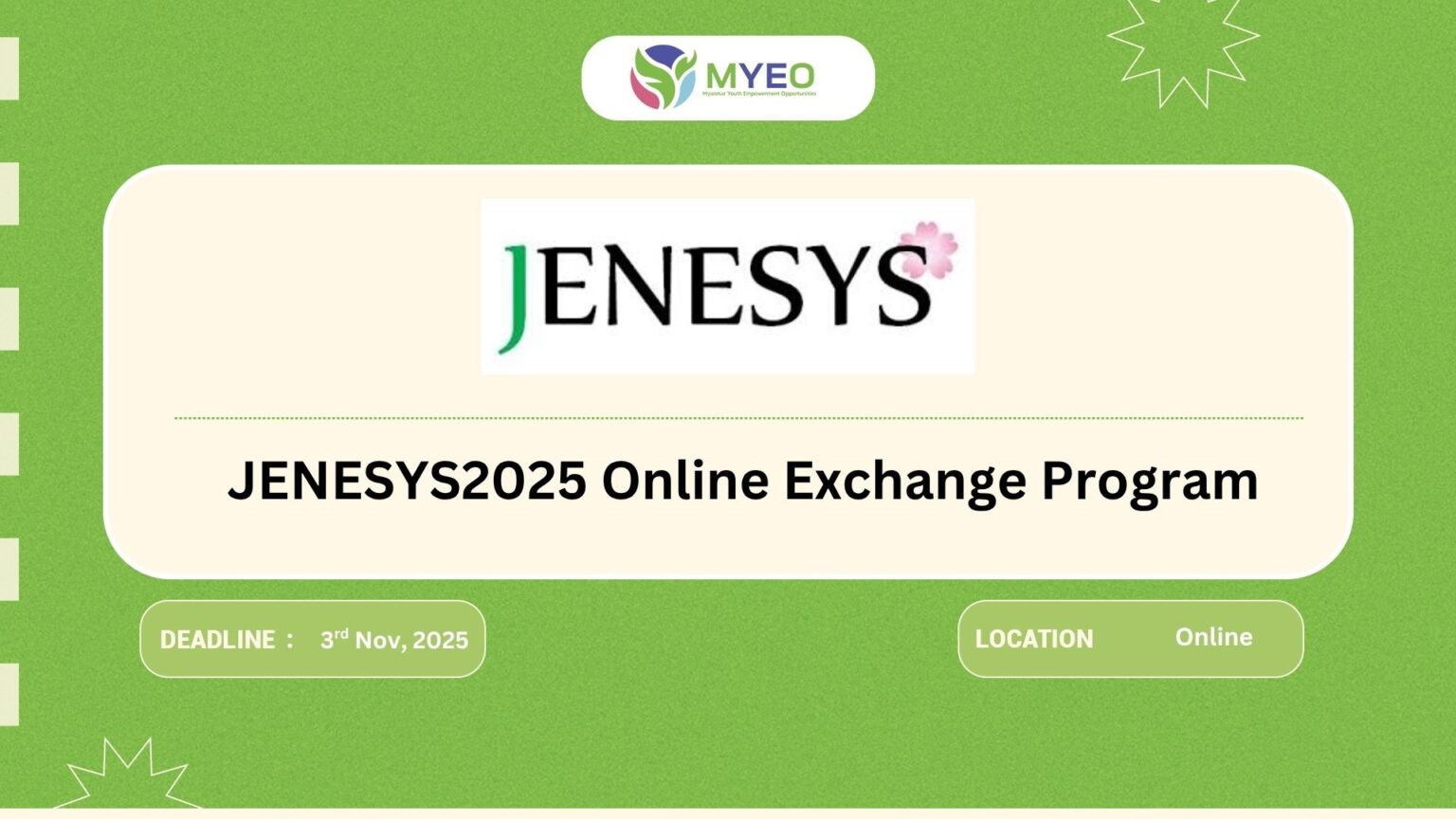 JENESYS2025 Online Exchange Program - MYEO, Myanmar Youth Empowerment ...