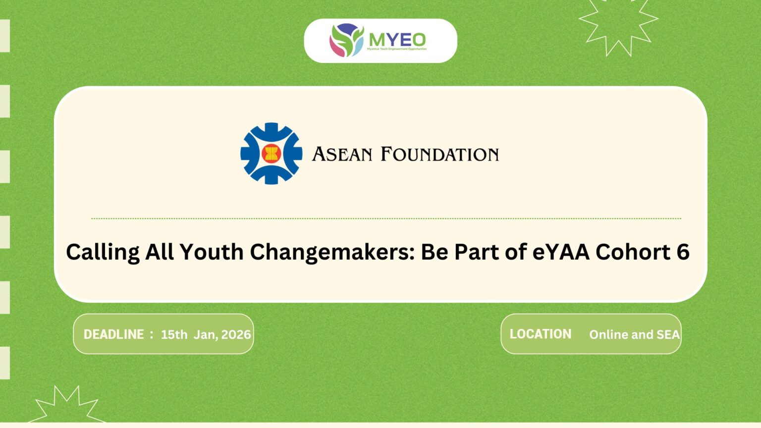 Calling All Youth Changemakers: Be Part of eYAA Cohort 6 Now! - MYEO ...